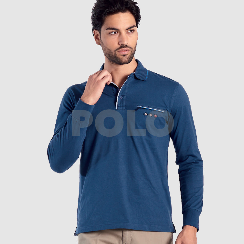 Polo autunno inverno regular, manica lunga, cotone, Raipan, Be Board ...
