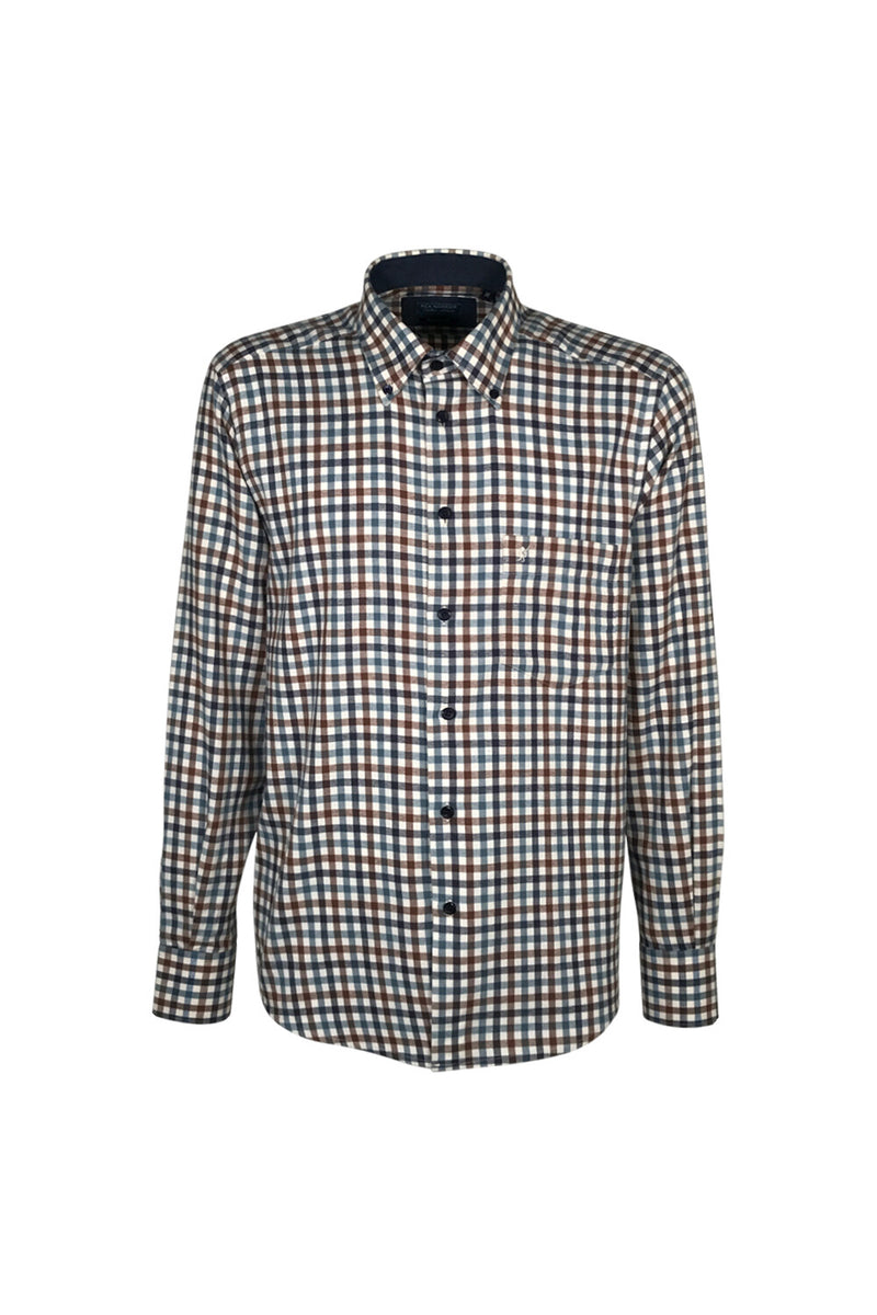 CamiciaSea Barrier, flanella leggera, tinto filo, per le mezze stagioni ...