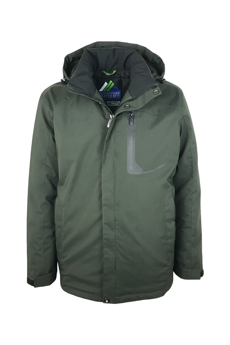 Giaccone Sea Barrier, taglie forti, full zip, cappuccio staccabile ...